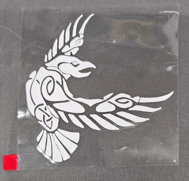 4'' WHITE ODIN Raven Decal Sticker Viking Norse Nord Norway Car Vinyl ...