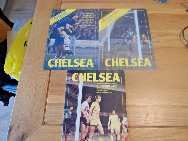 3 VINTAGE CHELSEA FC Match Day Programmes milk cup. 1984/85. £10.78 ...