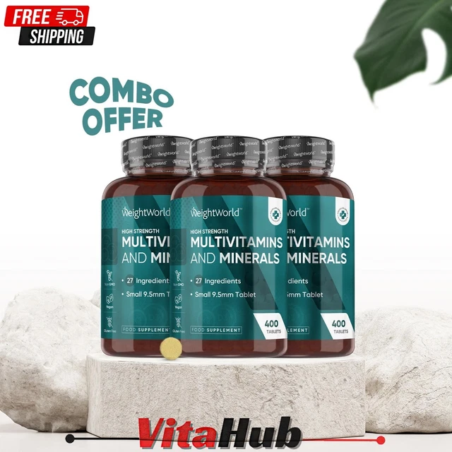 MULTIVITAMINS & MINERALS - 400 mint tablets - Family pack - Vitamin B12 ...