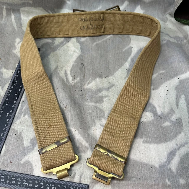 ORIGINAL BRITISH ARMY 37 Pattern Soldiers Belt- 44" Waist - WW2 Pattern ...
