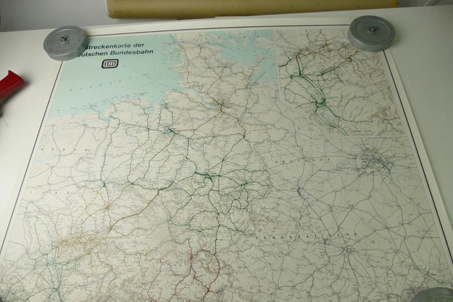 ROUTE MAP OF the Deutsche Bundesbahn DB 1981 126 cm x 80 cm V-35 £30.97 ...