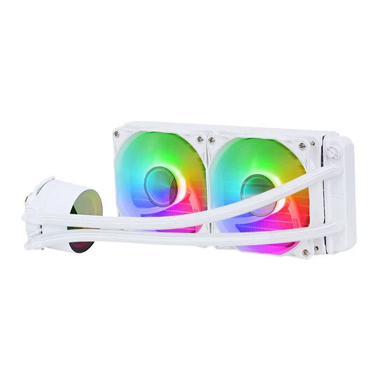 CIT PRO GLACIER Infinity White AIO Cooler, 240mm, 2x 120mm ARGB Fans ...
