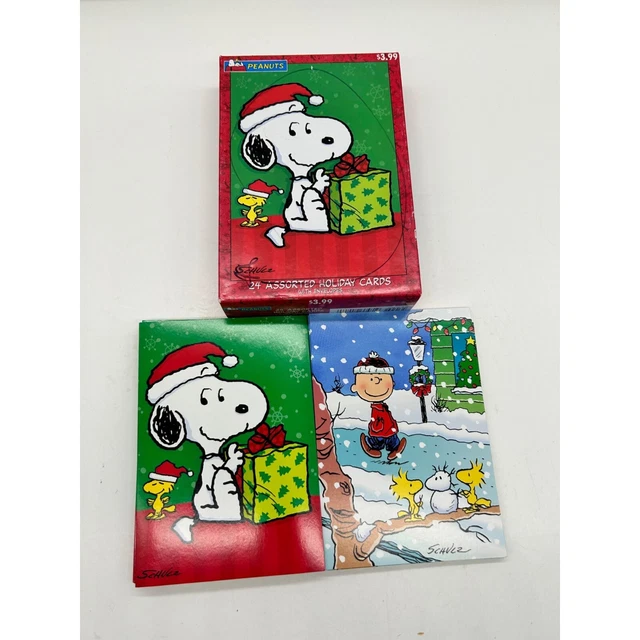 HALLMARK PEANUTS BOXED Christmas Greeting Cards 24 Cards Charlie Brown ...