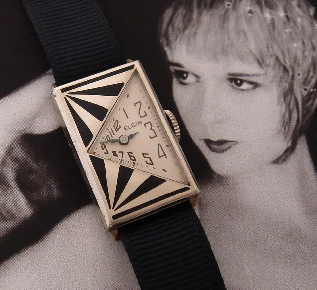 RARE & BEAUTIFUL Ladies Art Deco Elgin Triangle Dial Watch, Circa 1930 ...