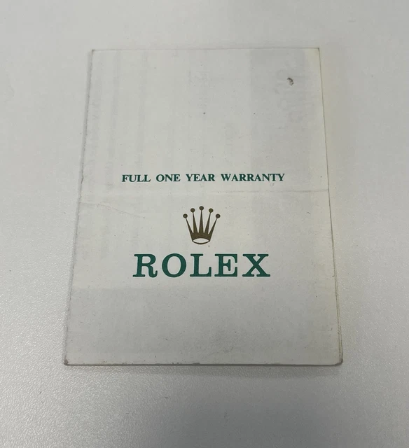 ROLEX VINTAGE FULL One Year Warranty Certificate Booklet Paper USA ...