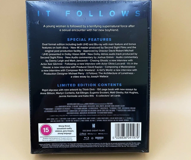 IT FOLLOWS [4K UHD + Blu Ray] Limited Collectors Edition Second Sight ...