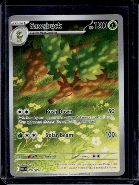 2025 POKEMON SV White Flare WHT EN Sawsbuck Illustration Rare #092/086 £0.75 - PicClick UK