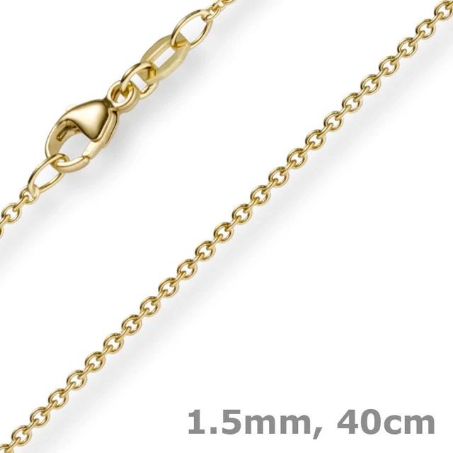 COLLANA IN ORO Giallo 585 Con Catena Ancorata Rotonda Di 1,5Mm, 40Cm, Donna EUR 392,40 - PicClick IT
