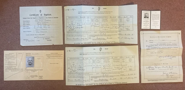 ANTIQUE BAPTISM, PROCLAMATION Of Banns, Certificate Of Marriage, & More ...