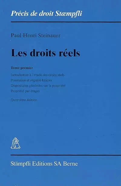 LES DROITS RÉELS: Tome premier: Introduction à l'étude des droits réels ...