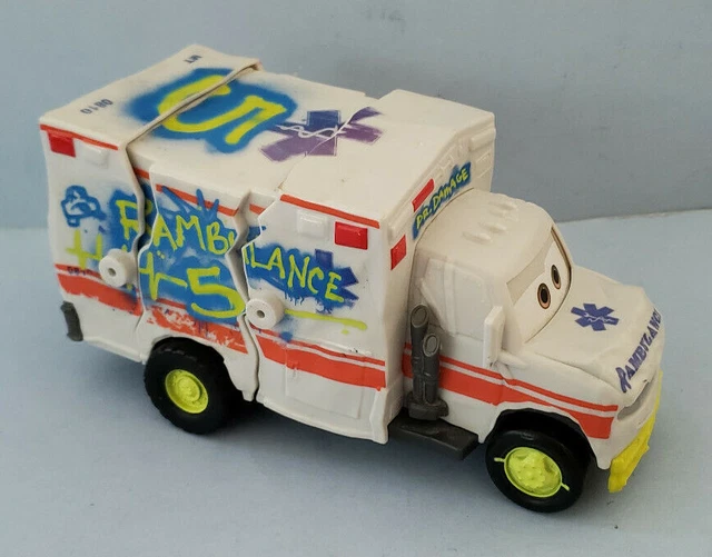 RARE MATTEL DISNEY Cars Dr. Damage Crunch & Crash Rambulance Ambulance ...