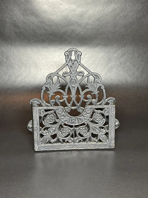 ANTIQUE CIRCA 1880S Victorian Cast Iron, Wall Mount Card Holder £61.76 ...