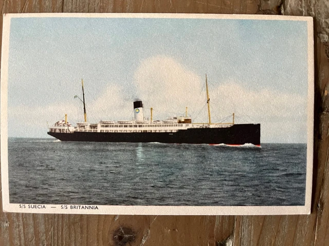 SWEDISH LLOYD SHIP Postcard -SS Suecia-SS Britannia - Gothenburg to ...