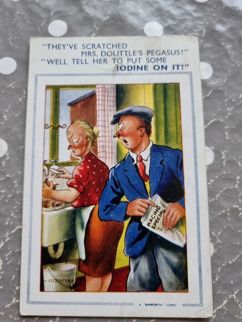 VINTAGE SAUCY SEASIDE Comic Postcard BAMFORTH Brown Triangle No 1291 ...