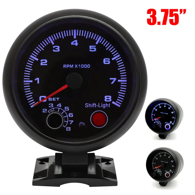 3.75&/95MM UNIVERSAL 0-8000RPM Car Tachometer Tacho Gauge Meter LED ...