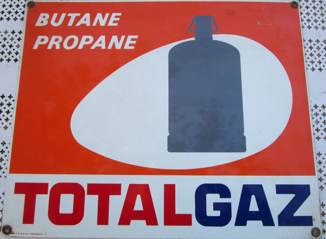 ANCIENNE PLAQUE PUBLICITAIRE tôle TOTALGAZ Butane Propane Simple face ...