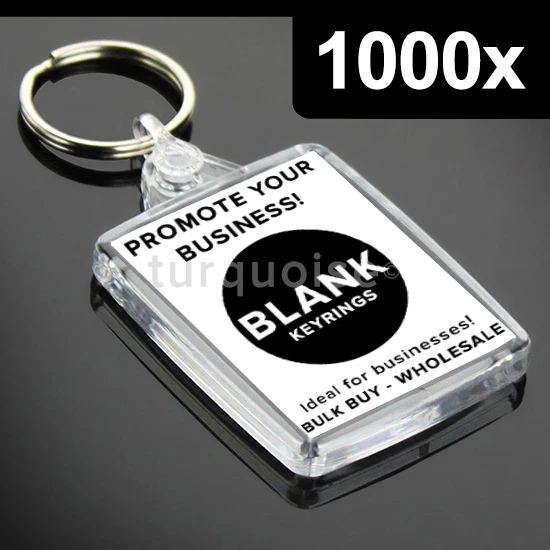 1000X PREMIUM CLEAR Acrylic Blank Keyrings Key Fobs 45 x 35 mm ...