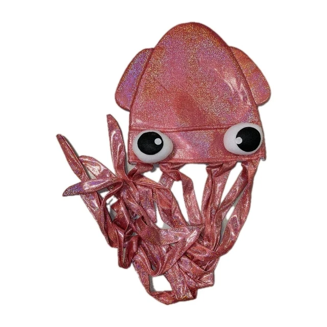 NOVELTY PINK SHIMMERY Squid With Long Tentacles Party Hat Cap Costume Accessory £24.15 - PicClick UK