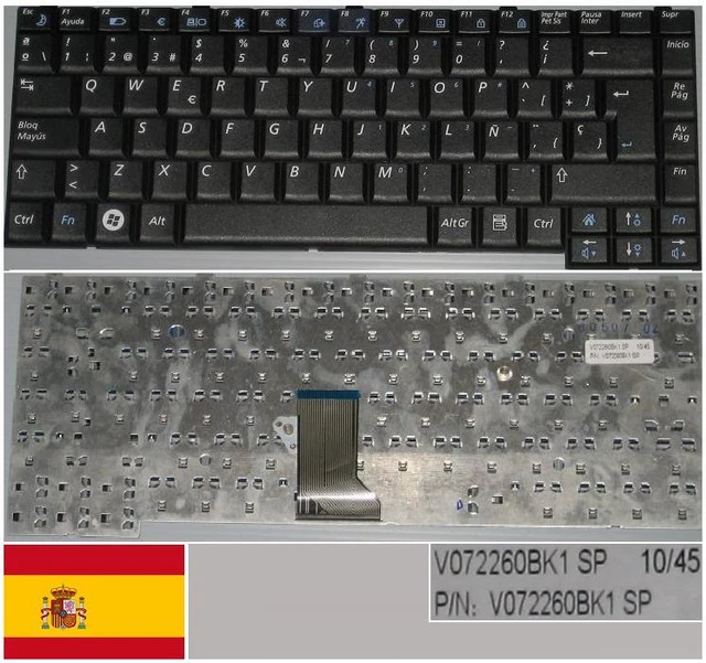 KEYBOARD QWERTY SPANISH Samsung R458 R408 R58 V072260BK1 Sp Black $76. ...