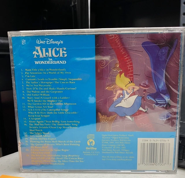 WALT DISNEY'S ALICE in Wonderland Orginal Soundtrack CD- SEALED! £88.95 ...