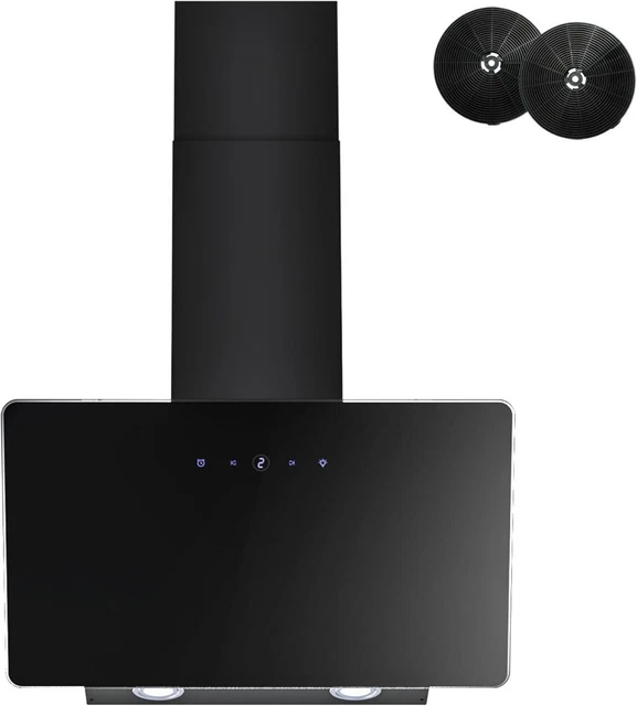 FIREGAS 60CM ANGLED Chimney Touch Control Cooker Hood with LED Lights ...