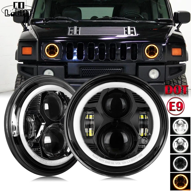 PAAR 7'' ZOLL LED Scheinwerfer Blinker Angel Eyes für Hummer H1 H2 Land ...