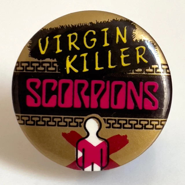 RARE VINTAGE EARLY 1980s The Scorpions pin Virgin Killer button badge ...