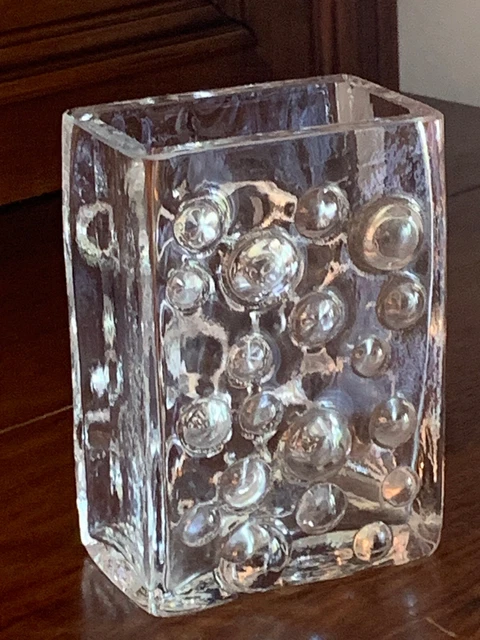 WMF ERICH JACHMANN Bubble Design Vase Noppen Blockvase Art Glass Vase ...