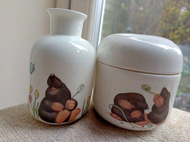 EEF BORGER 'MOLLY The Mole' Vase & Lidded Trinket Dish Retro Dutch Vintage £14.76 - PicClick UK