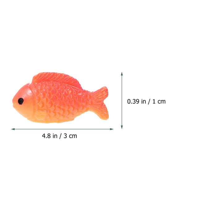1 SET MINI Goldfish Figurines Fish Party Favors Resin Red Fish Toy Fish ...