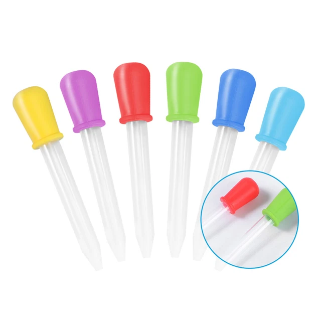 6 PCS PIPETTE Dropper 3ml with Bulb Tip Liquid Measurement Droppers ...