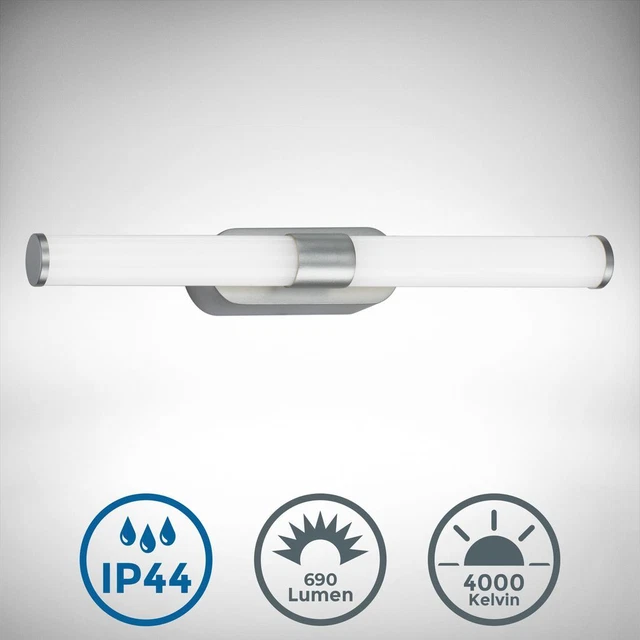 LED SPIEGELLEUCHTE BADLAMPE Bad Wand Leuchte Strahler chrom-matt 7W 2 ...