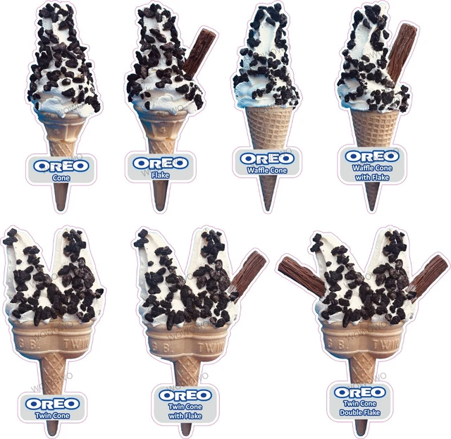 ICE CREAM VAN sticker Ice Cream Cone Flake Whippy Oreo decal see ...