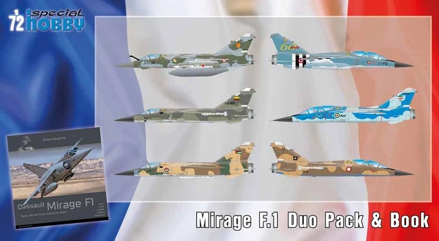 SPECIAL HOBBY 72414 Mirage F.1 Duo Pack & Book 1:72 Aircraft Model Kit ...