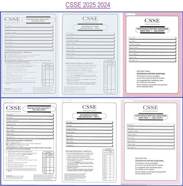 ESSEX 11+ CSSE 11+ 2025 2024 Past Paper 11 plus - By Post [Read ...