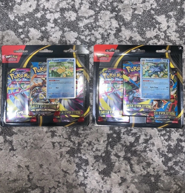 POKÉMON TCG: MEGA Evolutions 3 Pack Blister - Psyduck and Golduck £3.21 ...