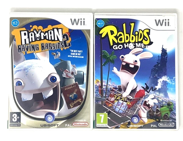 RAYMAN RAVING RABBIDS 2 + Rabbids Go Home - Nintendo Wii Game Bundle £5 ...