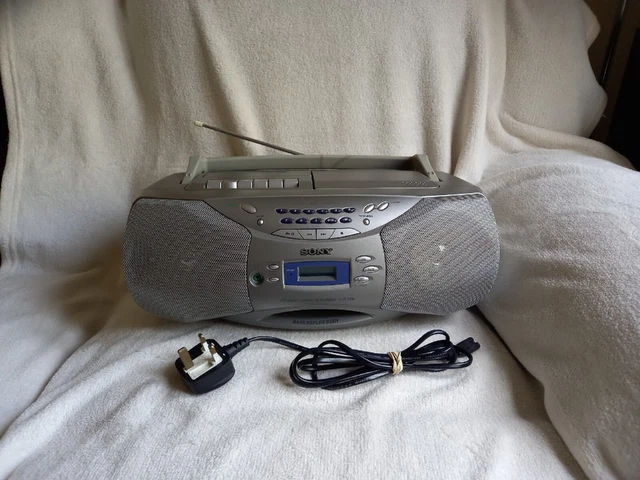 SONY CFD-S26L Portable Radio/Cassette/CD Player Silver Boombox 2001 ...