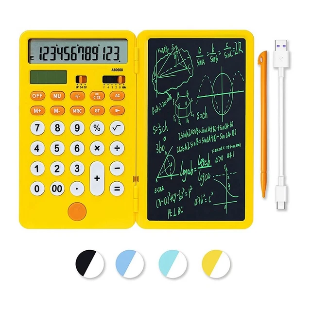 12 DIGIT DISPLAY Office Desk Calcultors with Erasable Writing Table ...