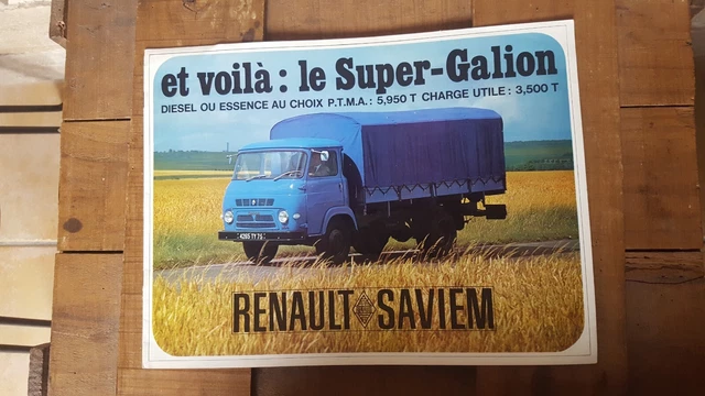 RENAULT SAVIEM SUPER GALION dépliant brochure publicitaire catalogue ...
