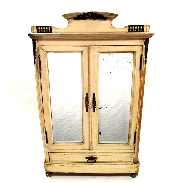 ANCIENNE GRANDE ARMOIRE de Poupée Style Louis XVI 1900 Ornement Bronze Avec Clé EUR 279,90 ...
