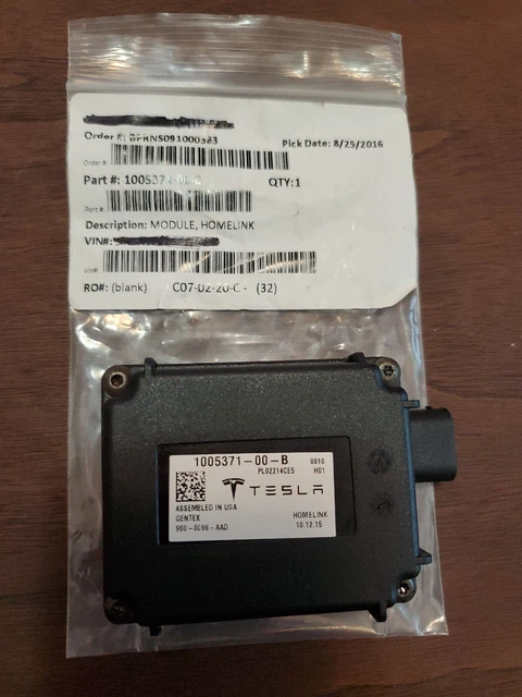 NEW OEM TESLA Model S X HomeLink Garage Door Opener Control Module ...