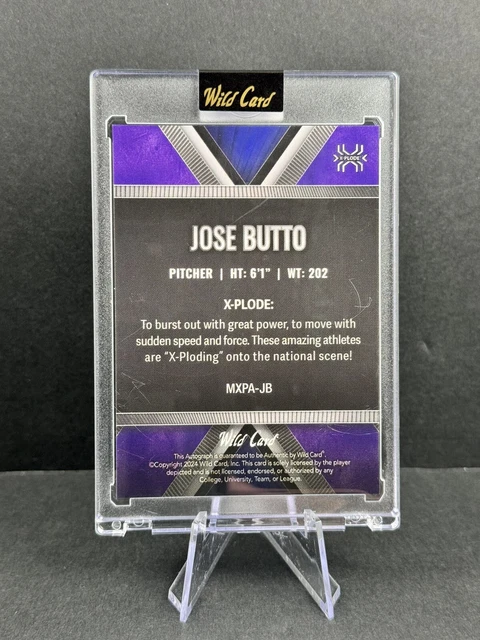 2023 WILD CARD Matte Jose Butto violet Xplode recrue voiture #'d /8 SP ...