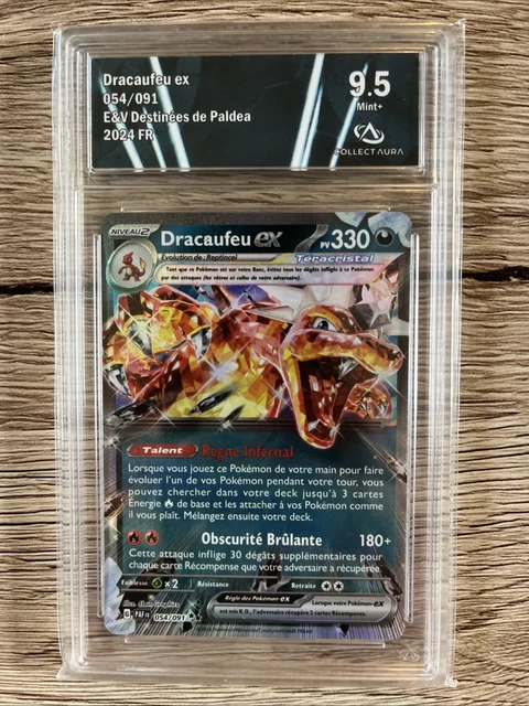 CARTE POKÉMON DRACAUFEU ex 054/091 Destinées de Paldea Collect Aura 9.5 EUR 38,99 - PicClick FR