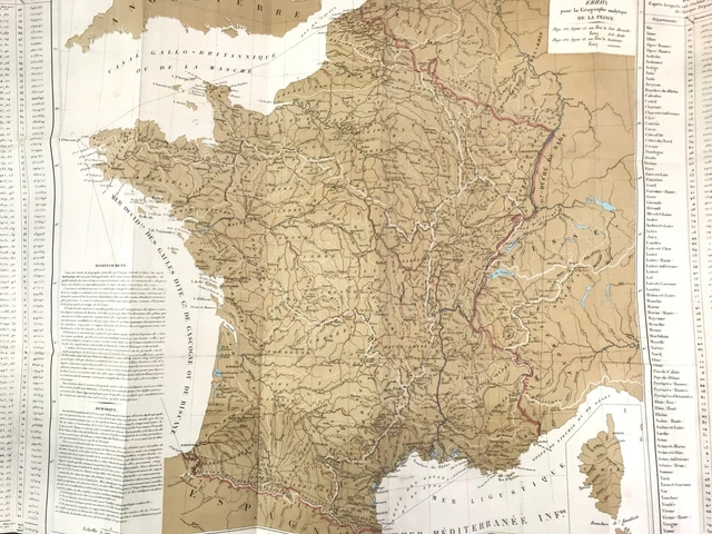 GEOGRAPHIE PROTOTYPE DE LA FRANCE 1841 Maxime-Auguste Denaix CARTE ...