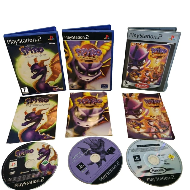 3 X SPYRO PS2 Games: Enter The Dragonfly Eternal Night Hero's Tail VGC ...
