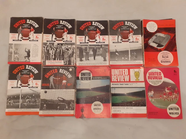 MANCHESTER UNITED PROGRAMMES bulk 1960/69 ×122 £125.48 - PicClick UK