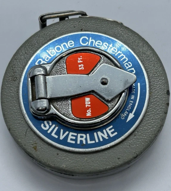 VINTAGE RABONE CHESTERMAN Silverline 33ft Imperial Metal Tape Measure ...