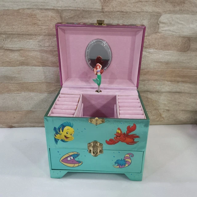 DISNEY THE LITTLE Mermaid Ariel Flounder Figure Ring Jewelry Case ...