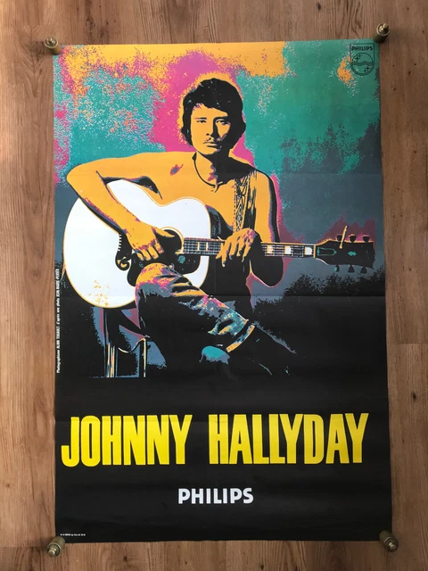 & JOHNNY HALLYDAY " RARE AFFICHE c. 1970 - PHILIPS - EUR 300,00 ...